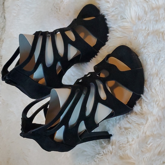 torrid | Shoes | Torrid Black Cage Peep Toe Heels | Poshmark